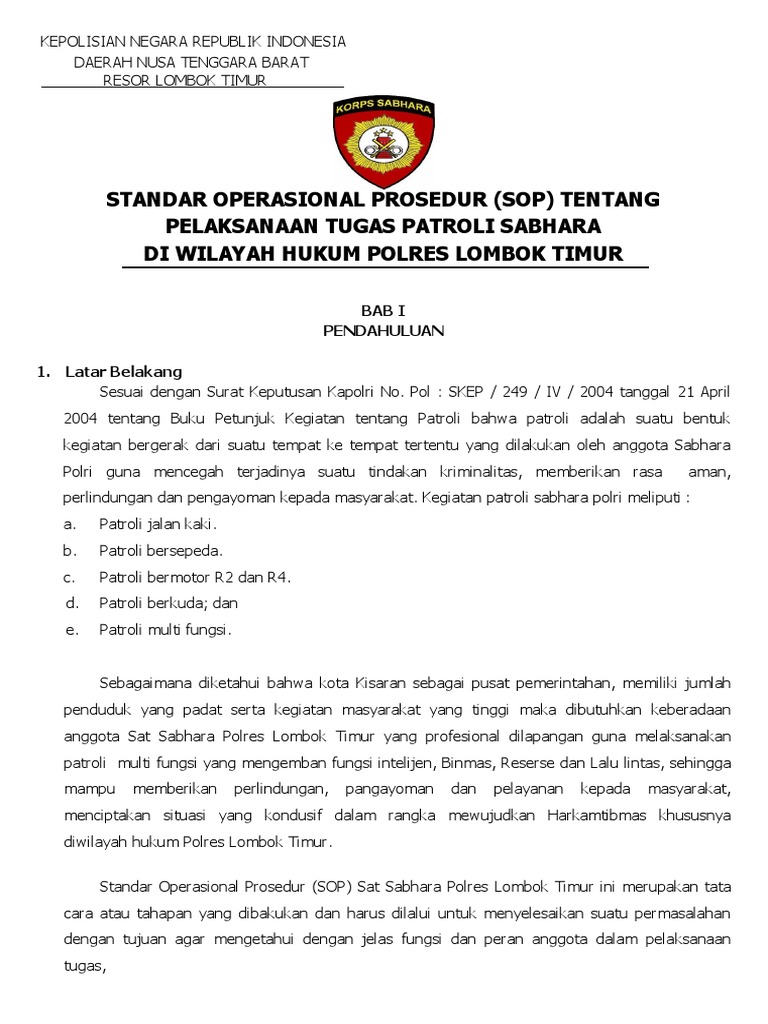 Sop Patroli | PDF