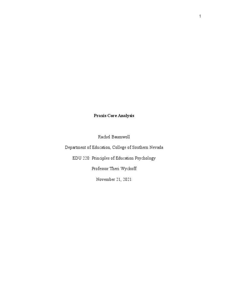 Praxis Core Analysis | PDF