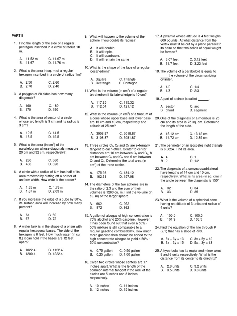 Math Part 2.0 | PDF | Ellipse | Area