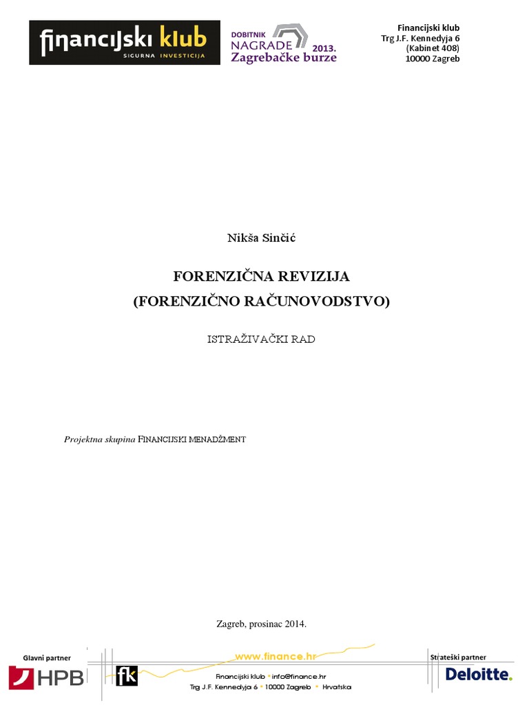 Niksa Sincic Forenzicna Revizija | PDF
