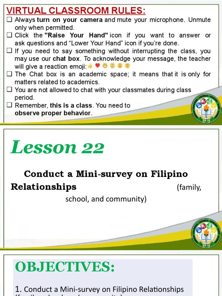 Virtual Classroom Rules:: Observe Proper Behavior. | PDF | Family ...