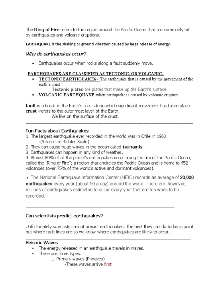 The Ring of Fire: Understanding Earthquakes Through Their Causes ...