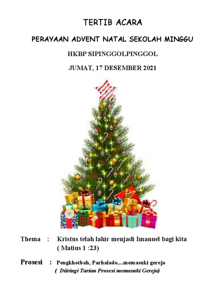 Acara Natal Sekolah Minggu 2021 | PDF