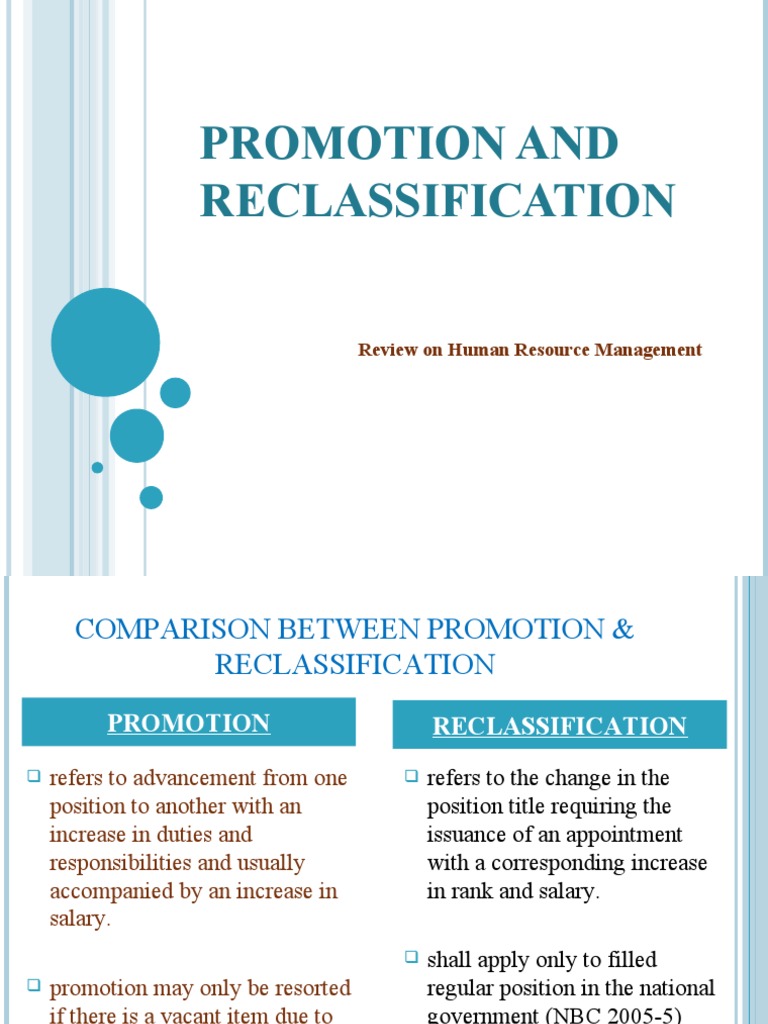 Promotion vs Reclassification: Key Differences | PDF | Academic Degree ...