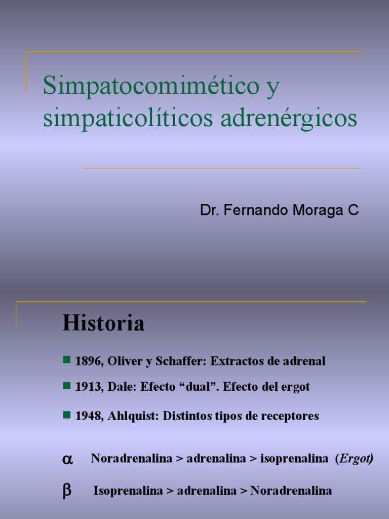 08 Farmacología Simpaticomimeticos y Simpaticolíticos