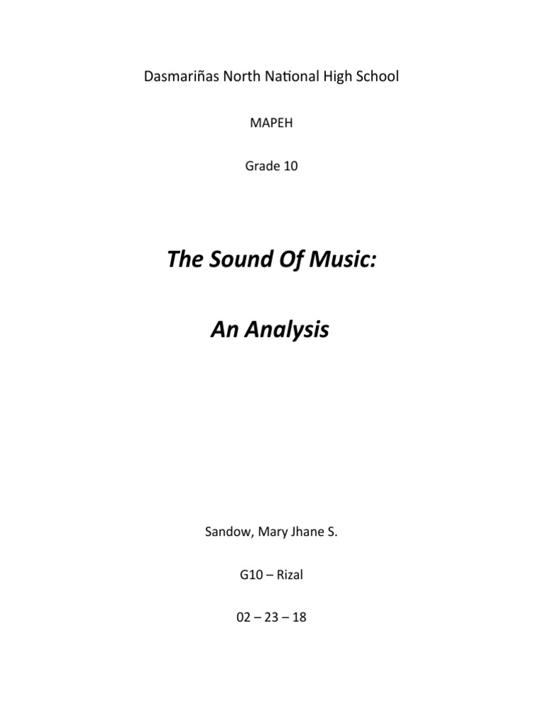 The Sound of Music: Character and Plot Analysis | PDF | Performing Arts