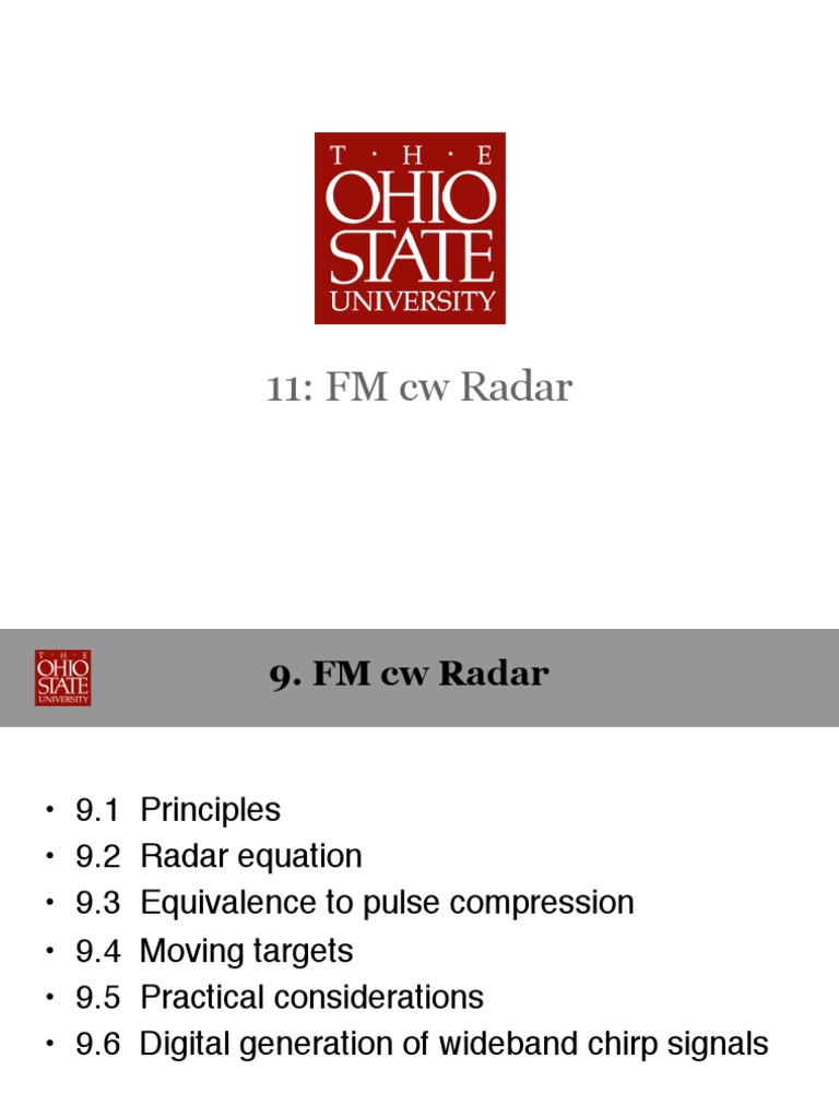 FM Radar - 2013 | PDF | Frequency Modulation | Radar
