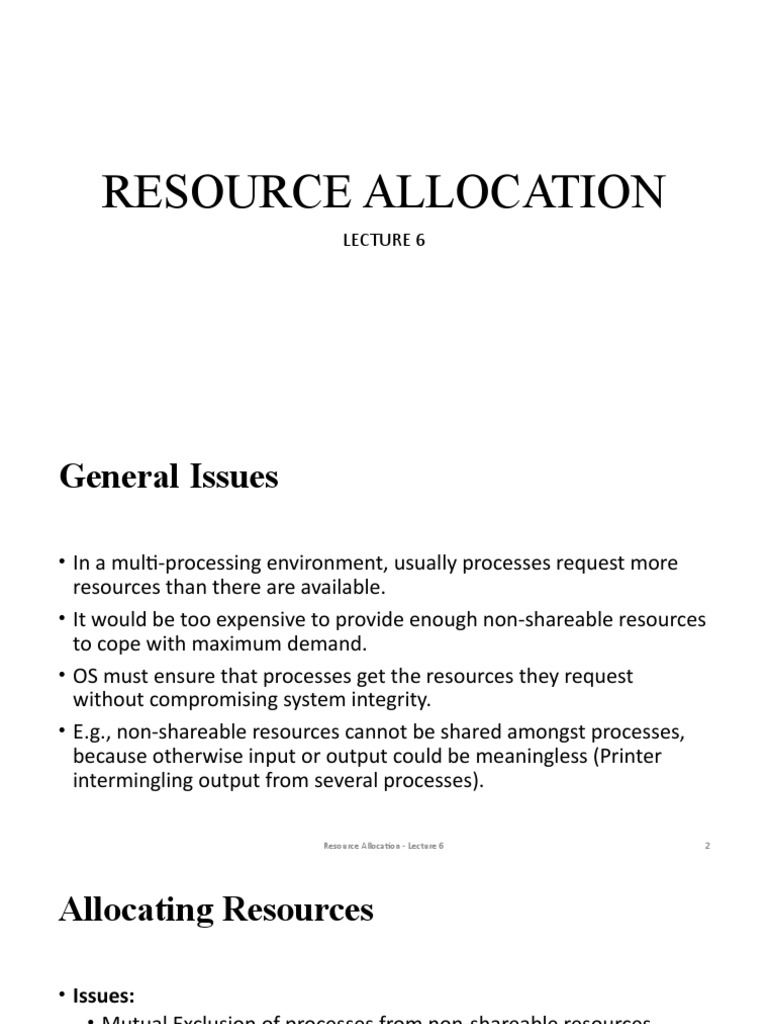 Resource Allocation | PDF | Process (Computing) | Operating System