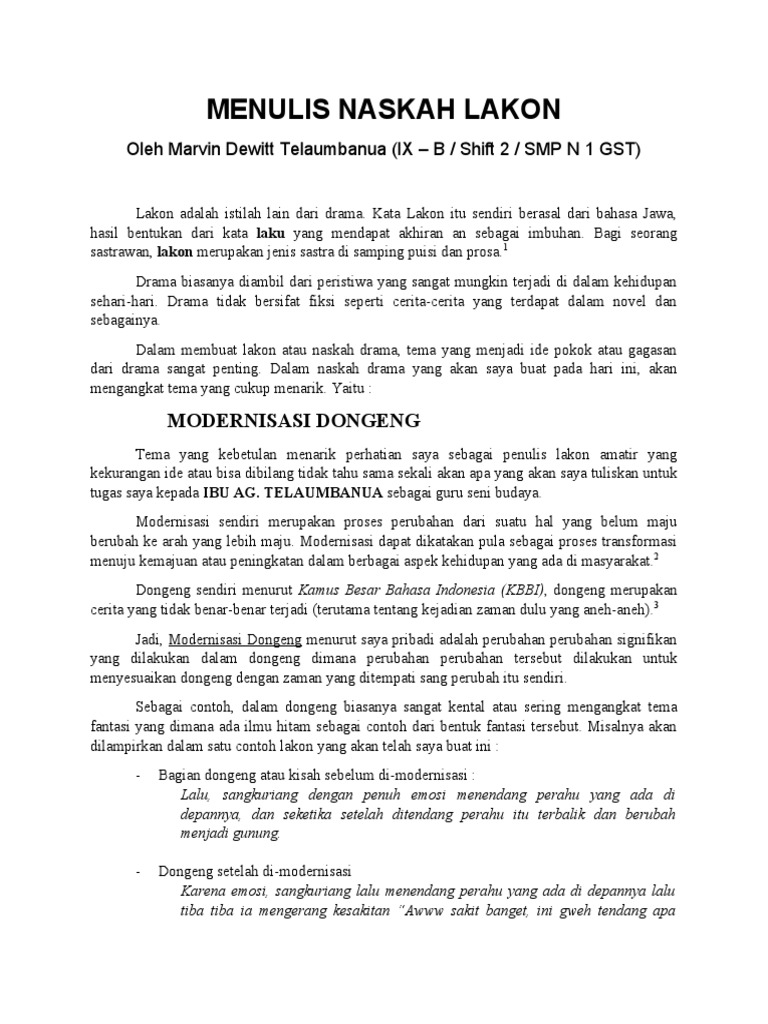 Menulis Naskah Lakon | PDF