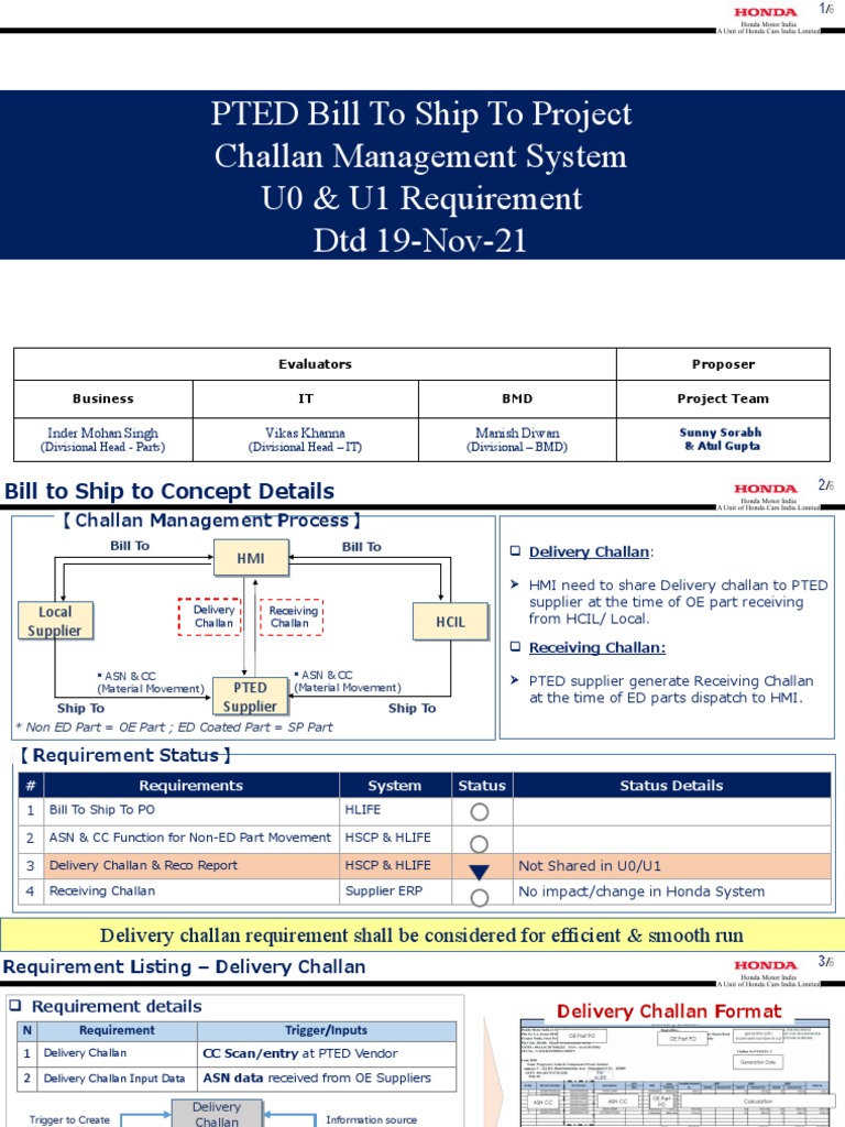 Challan Management System User Requirement - F - 191121 | PDF ...