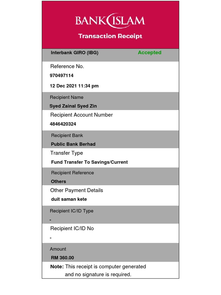 Transaction Receipt | PDF