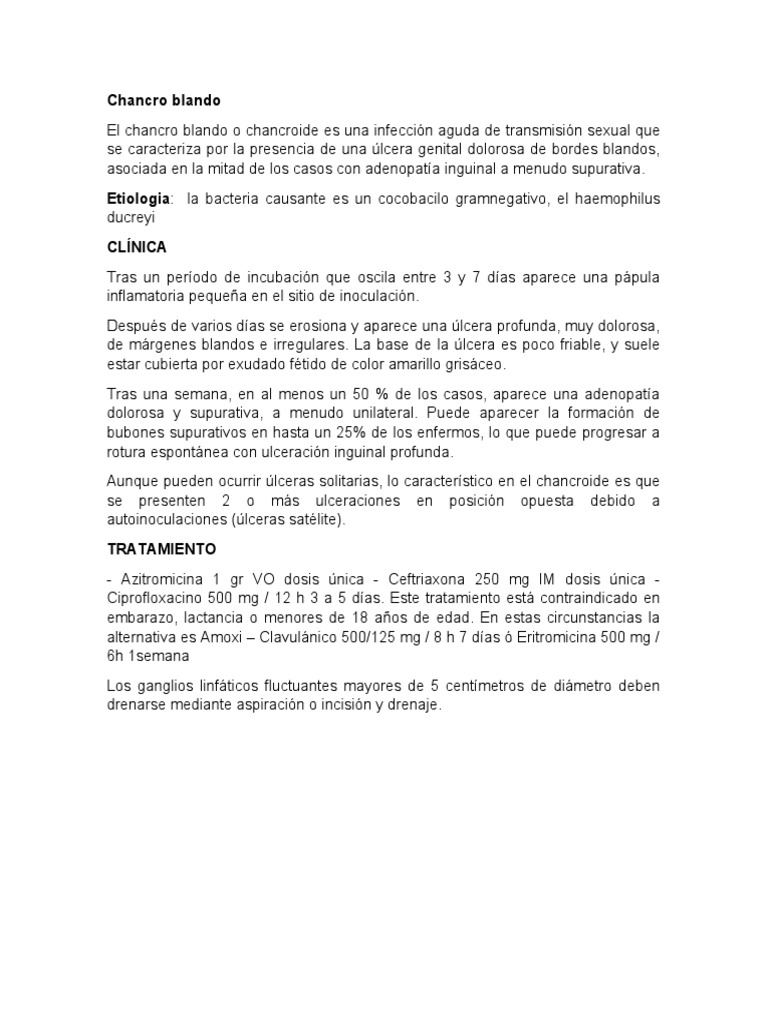 Tratamiento del Chancro Blando | PDF | Salud y bienestar | Ciencia y ...