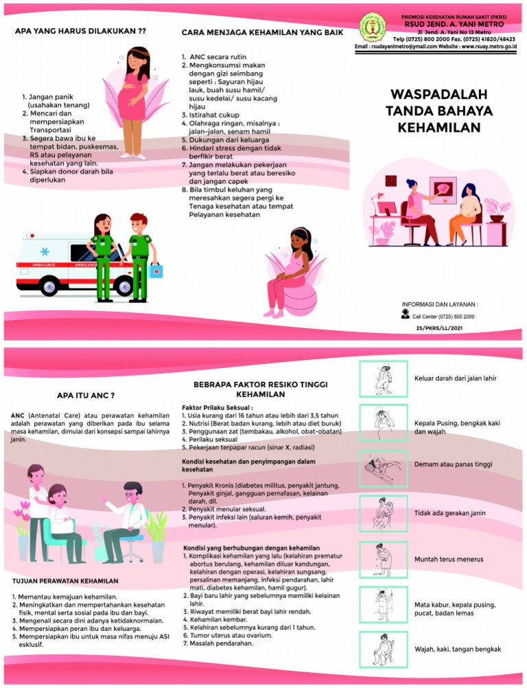 Leaflet Waspadalah Tanda Bahaya Kehamilan | PDF