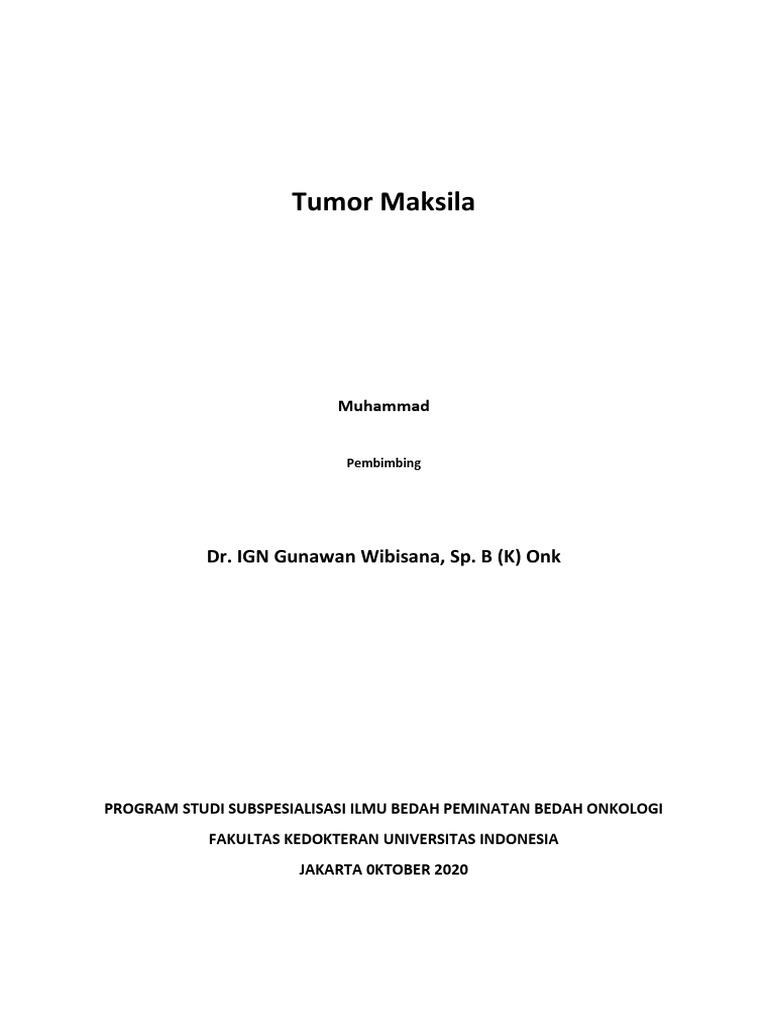 Cover (Tumor Maksila) | PDF