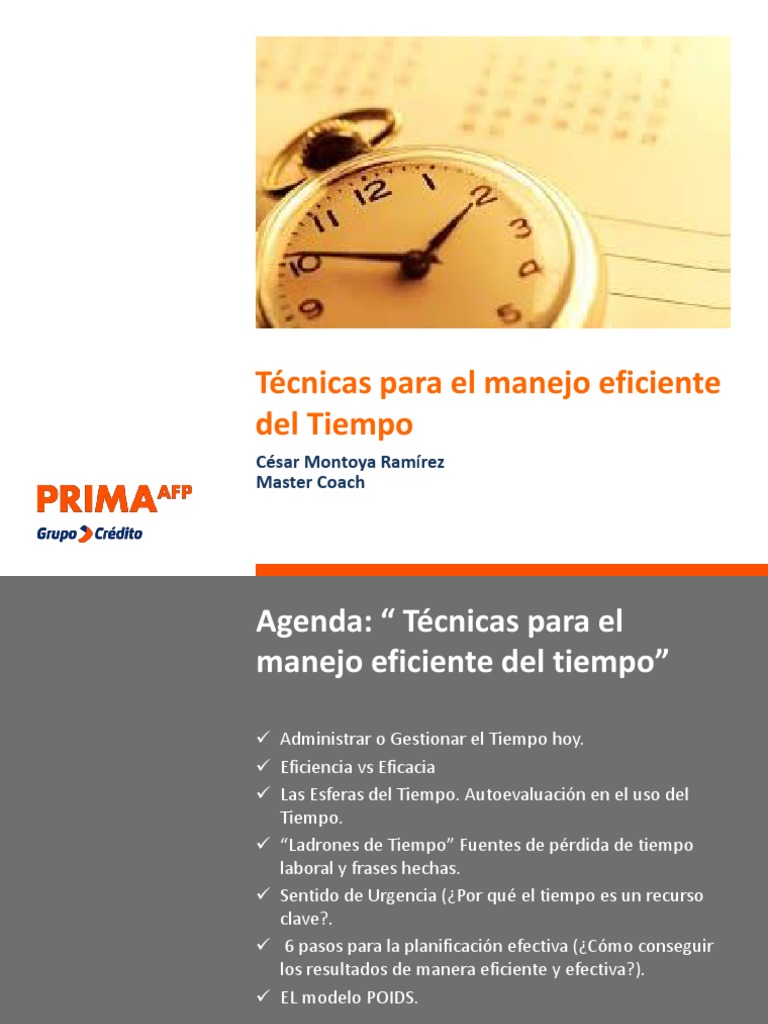 Técnicas para El Manejo Del Tiempo | PDF | Planificación | La ...