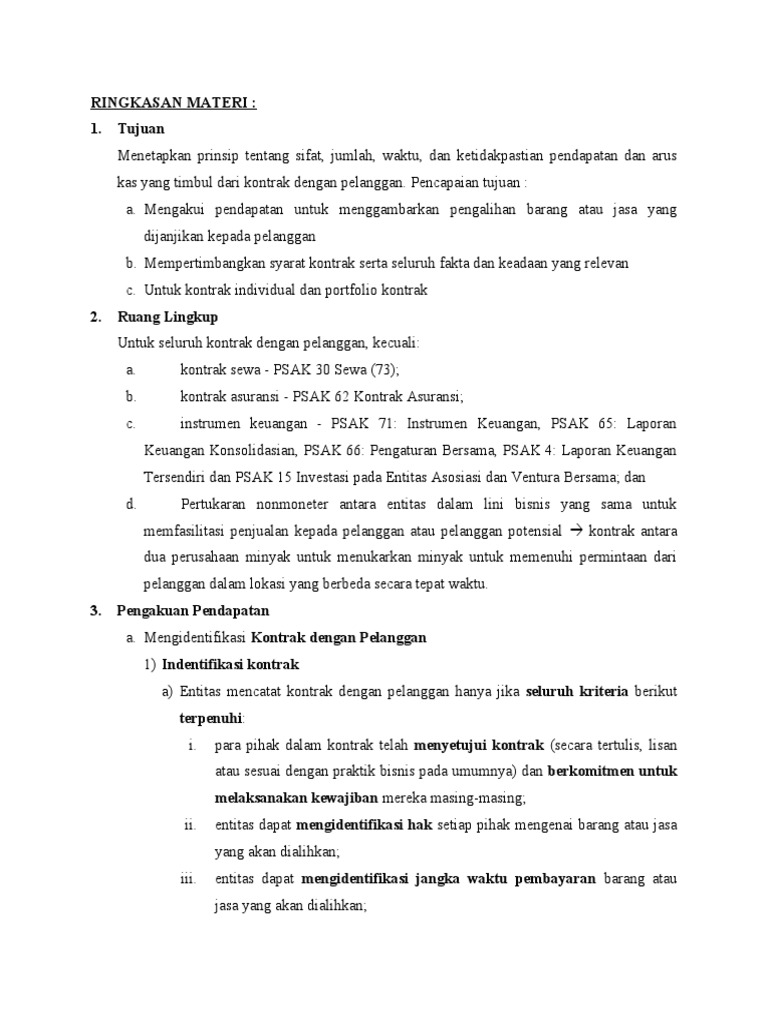 Pengakuan Pendapatan PSAK 72 | PDF | Pengelolaan Keuangan & Uang
