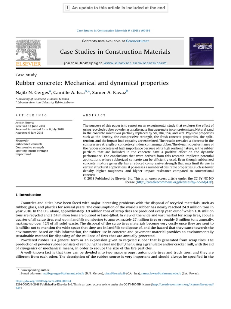 Case Studies in Construction Materials: Najib N. Gerges, Camille A ...