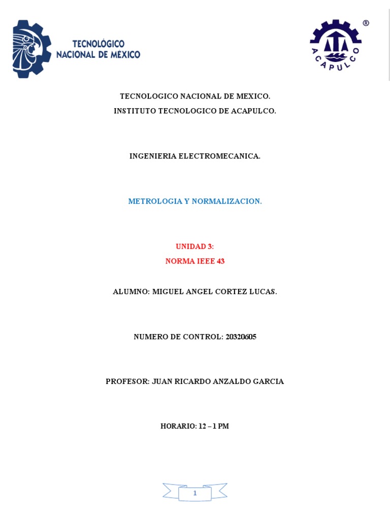 Cortezlucasmiguelangel - 20320605 - NORMA IEEE 43 - 12 A 1 - IE1 | PDF ...
