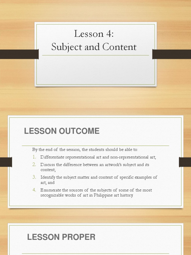 LESSON 4 Subject and Content | PDF