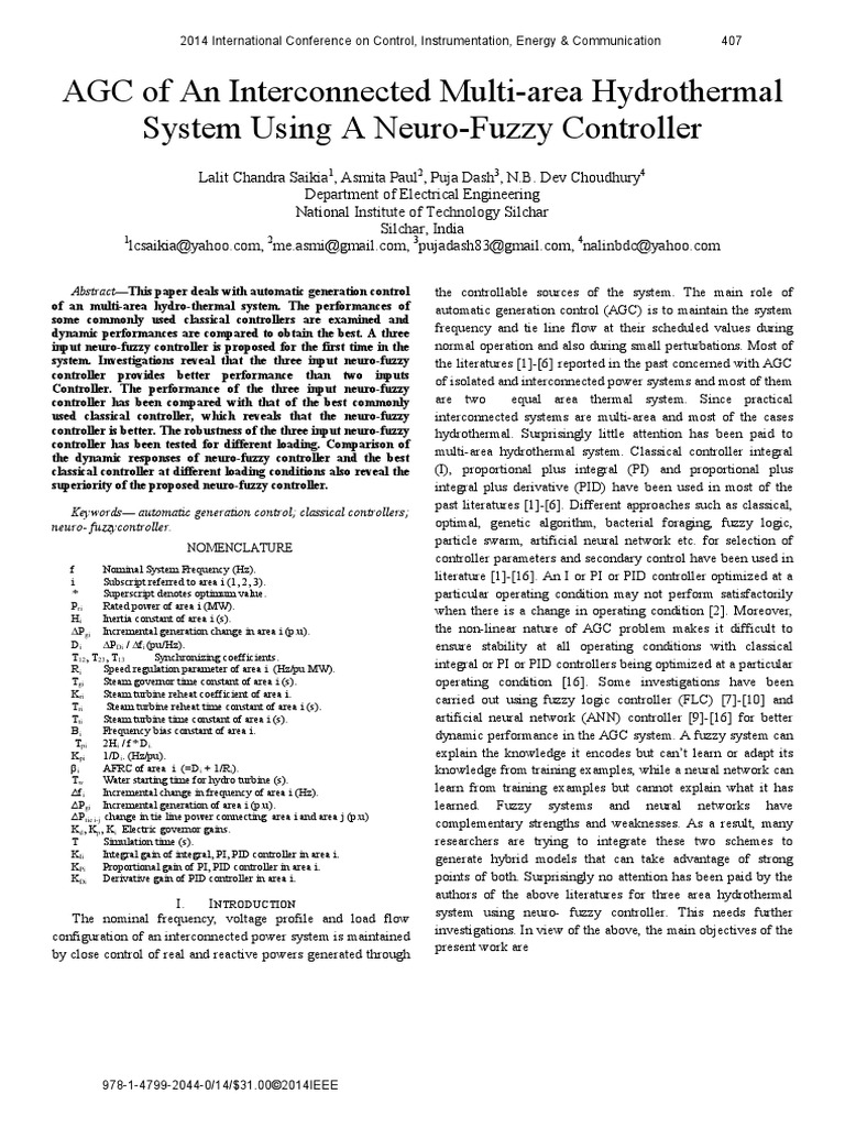 2014-AGC of An Interconnected Multi-Area Hydrothermal System Using A ...