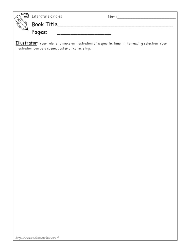Literature Circle Worksheet F Illustrator | PDF