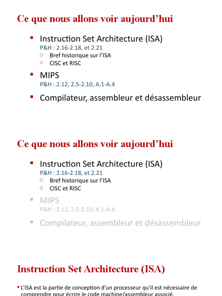 03-ISA Et MIPS | PDF | Processeur | Informatique
