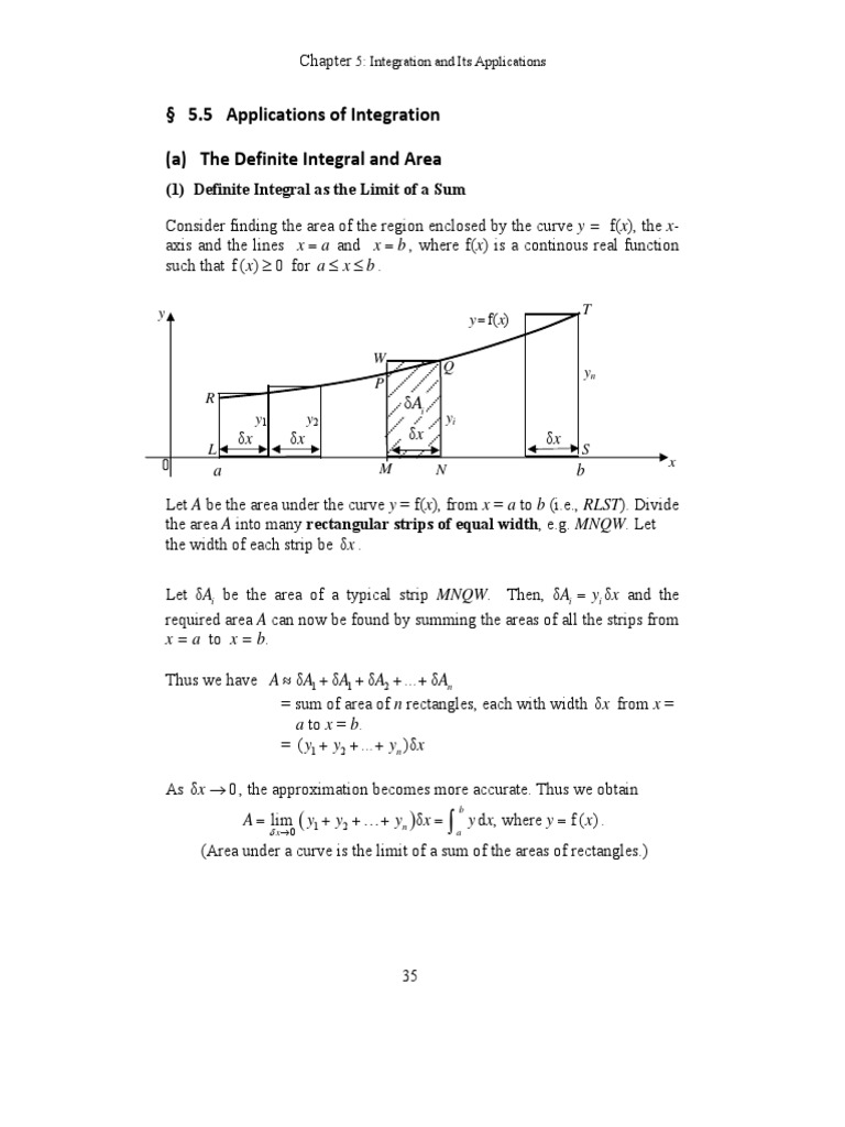 Calculating Areas Under Curves Using the Definite Integral | PDF ...