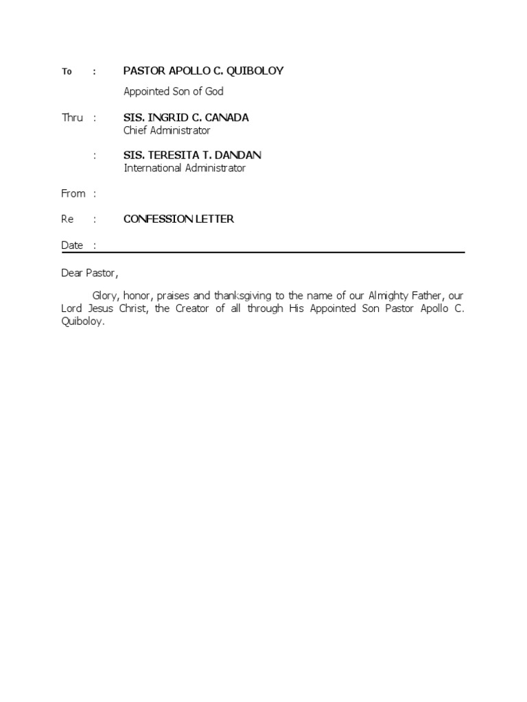 Confession Letter | PDF