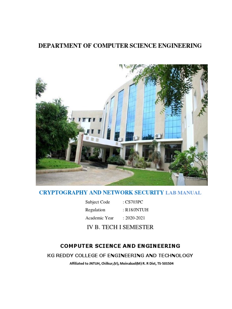CNS Lab Manual | PDF | Engineering | Encryption