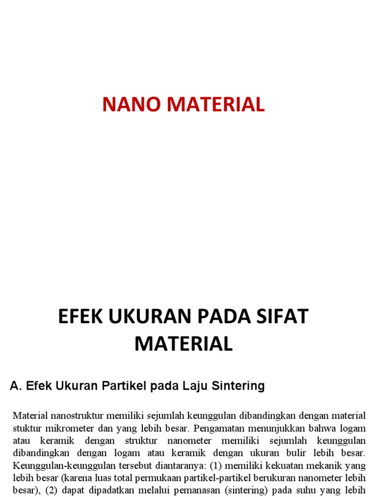 Efek Ukuran Partikel pada Material Nano | PDF | Sains & Matematika ...