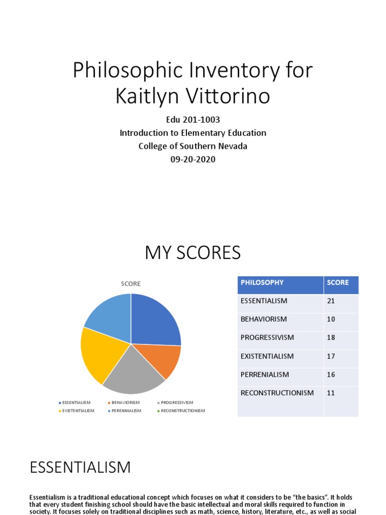 Philosophic Inventory For Kaitlyn Vittorino PDF | PDF | Critical ...