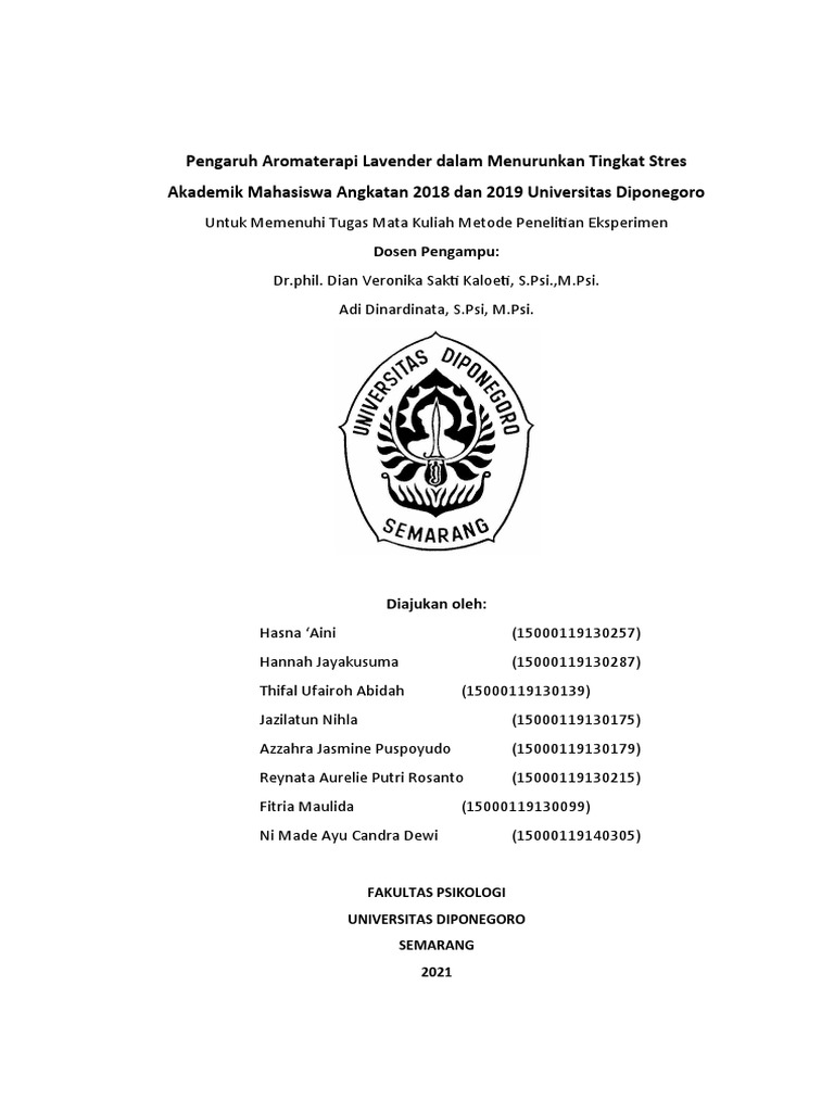 Format PROPOSAL Penelitian Eksperimen | PDF | Pengembangan Diri