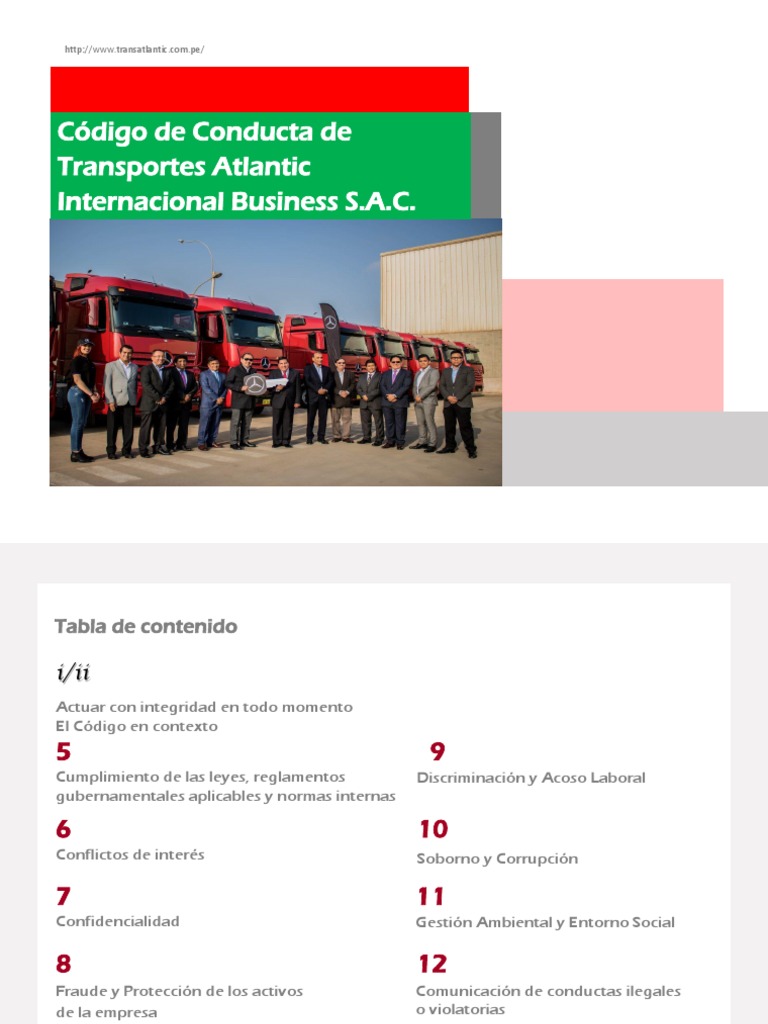 Código de Conducta de Transportes Atlantic | PDF | Comportamiento ...