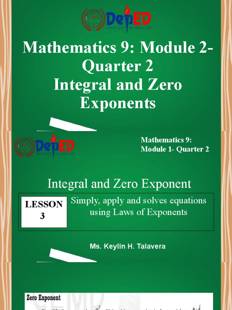 Integral and Zero Exponents | PDF