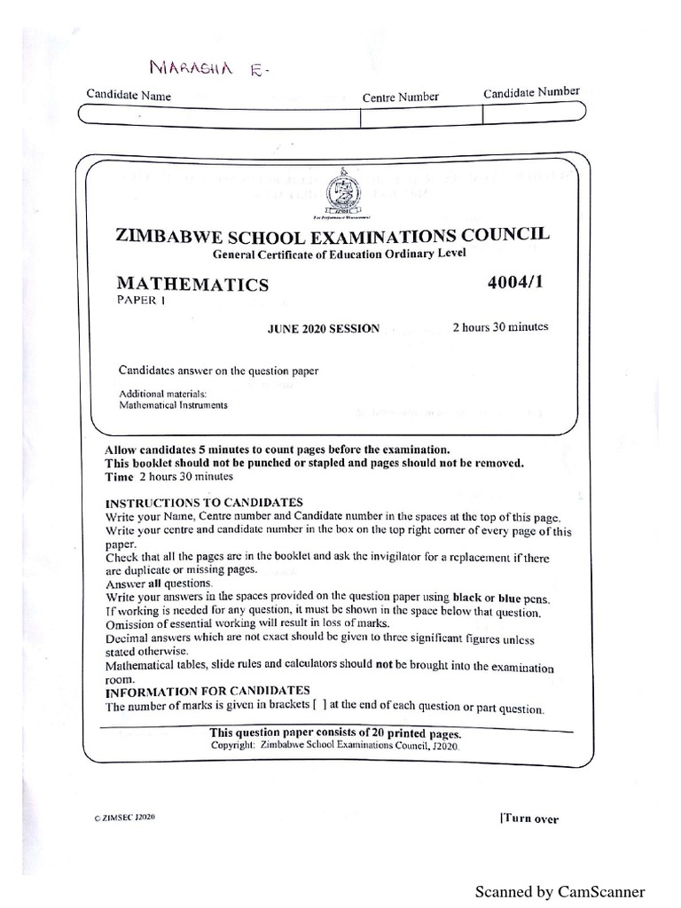 2020j Paper 1 o Level | PDF