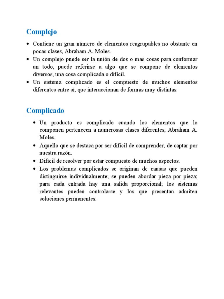 Complejo y Complicado | PDF