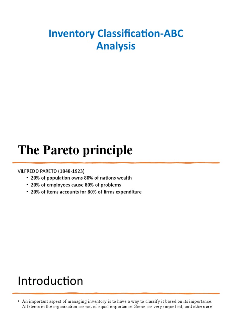 Inventory Classification-ABC Analysis | PDF | Inventory | Percentage