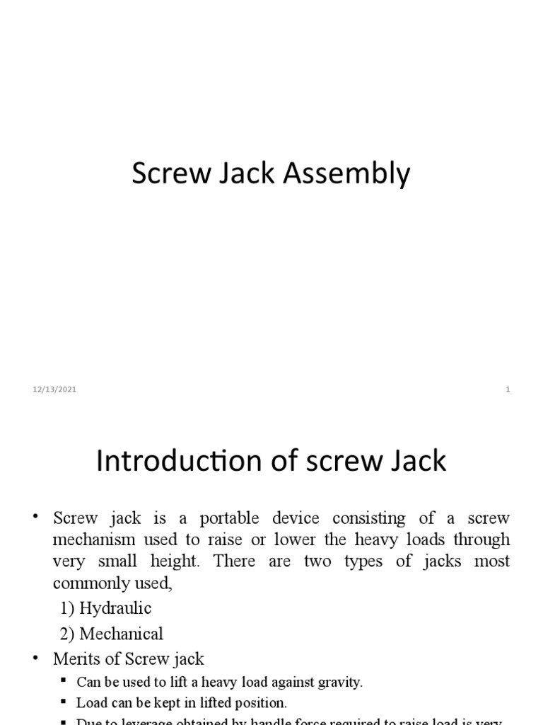 Screw Jack Assembly | PDF