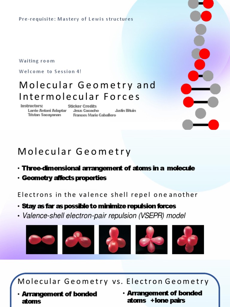 MolGeom and IMFs | PDF | Chemical Polarity | Intermolecular Force