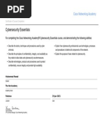Cisco Data Analytics Essentials Certificate | PDF