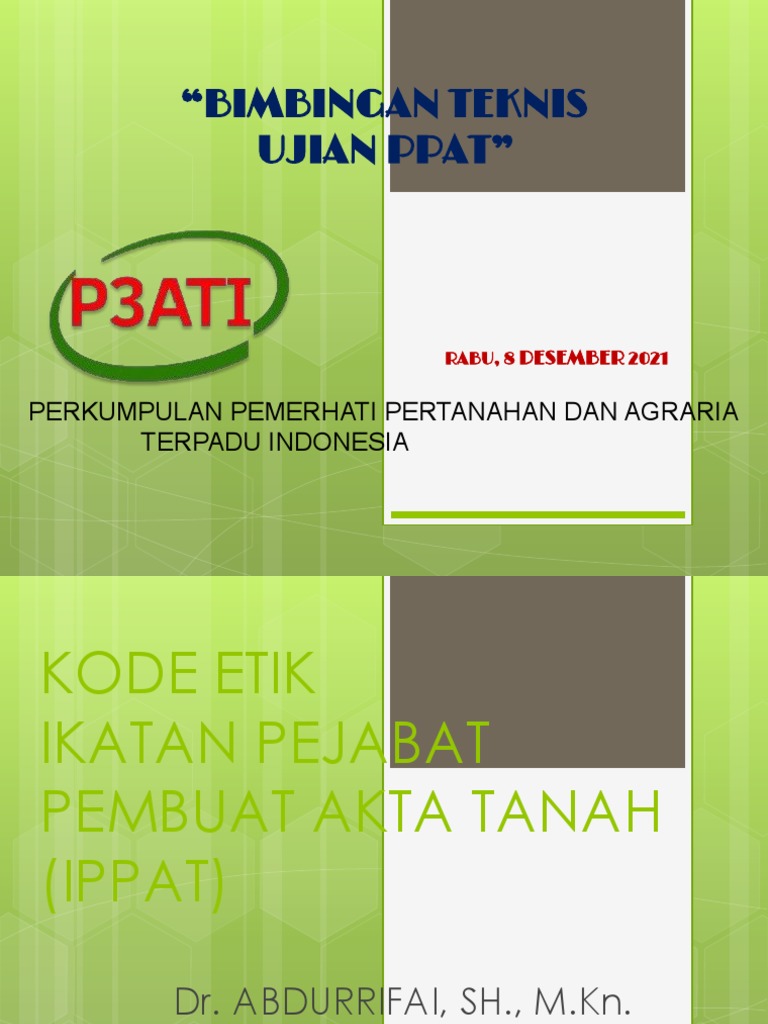 Materi Kode Etik Ikatan Ppat, Abdurrifai | PDF | Hukum | Kesehatan Holistik