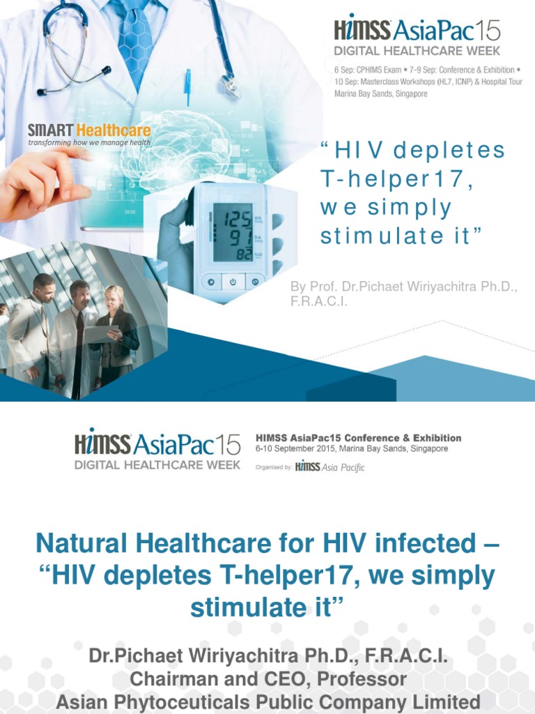 "HIV Depletes T-Helper17, We Simply Stimulate It": by Prof. DR ...