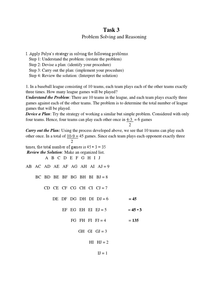 Silva - Task 3 (Problem Solving and Reasoning) | PDF | Inductive Reasoning