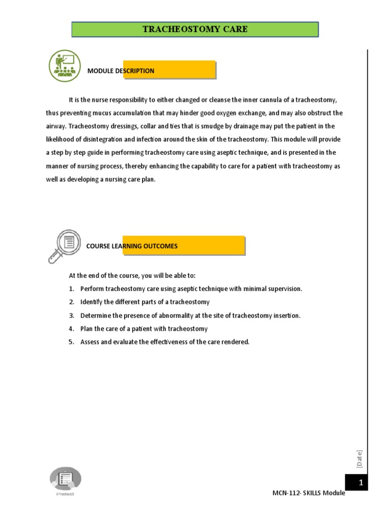 Tracheostomy Care: Module Description | PDF | Clinical Medicine ...