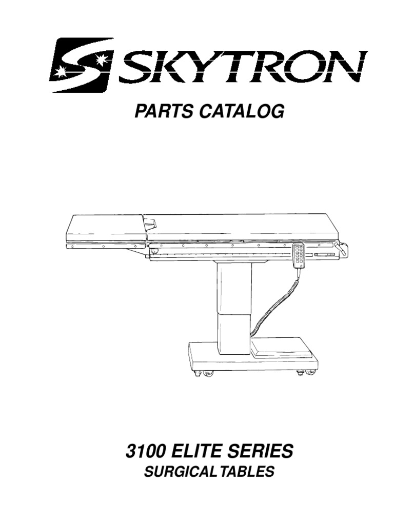 Skytron 3100 Surgical Table Parts Catalog | PDF | Screw | Mechanical ...