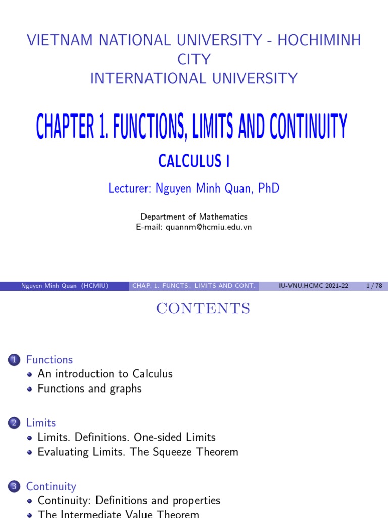 Chapter1 Handout 2021 22 | PDF | Calculus | Function (Mathematics)