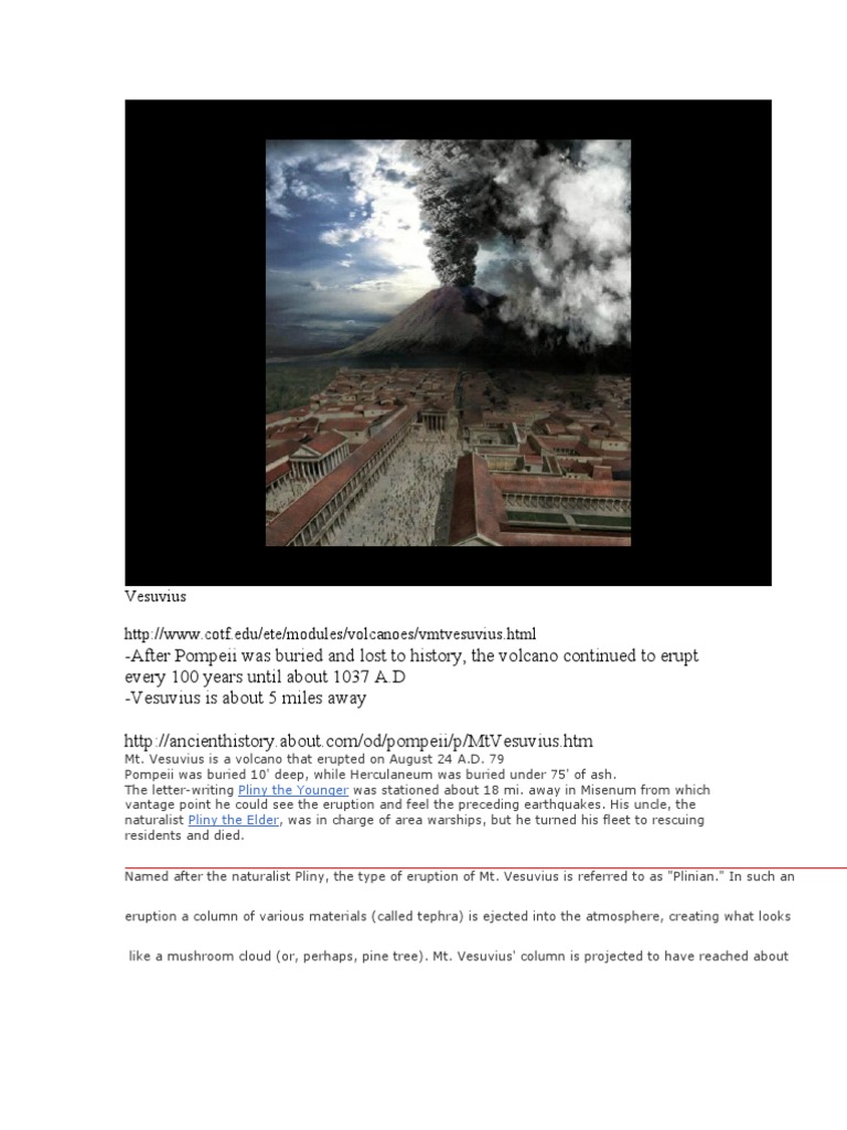 Vesuvius | PDF | Mount Vesuvius | Types Of Volcanic Eruptions