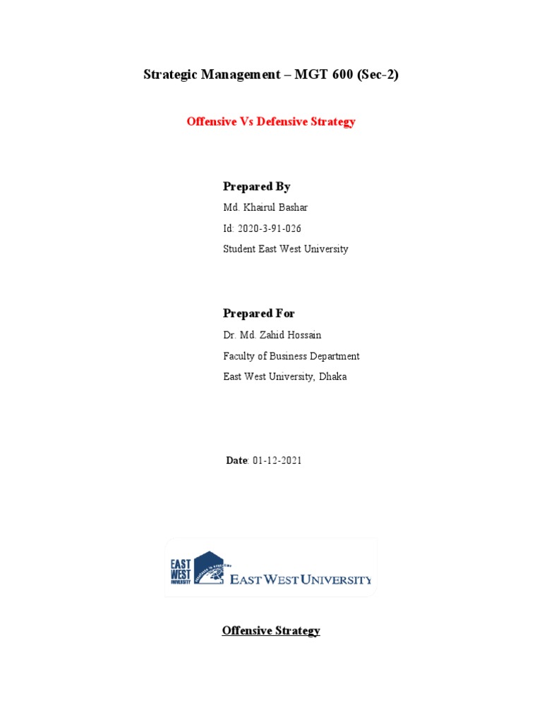 Offensive Vs Defensive Strategy | PDF | Competitive Advantage | Coca Cola