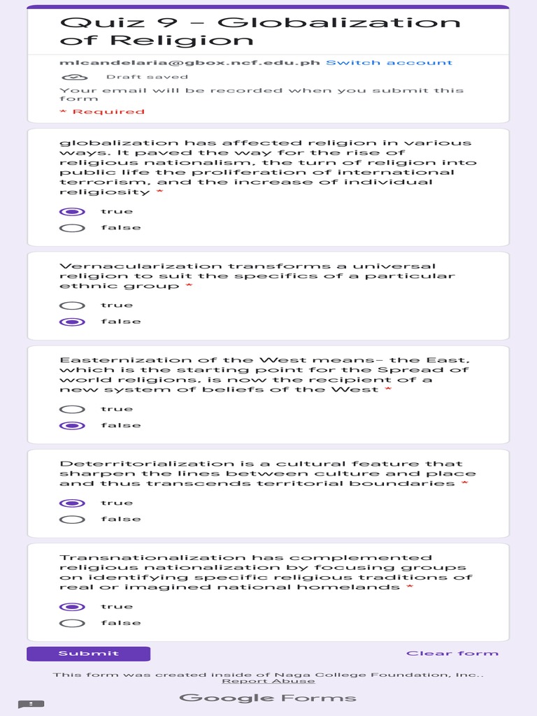 Quiz 9 - Globalization of Religion | PDF | Politics
