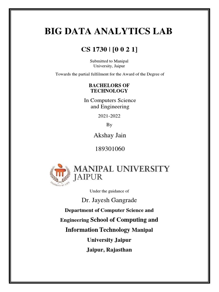 Big Data Analytics Lab File | PDF | Quartile | Statistical Analysis